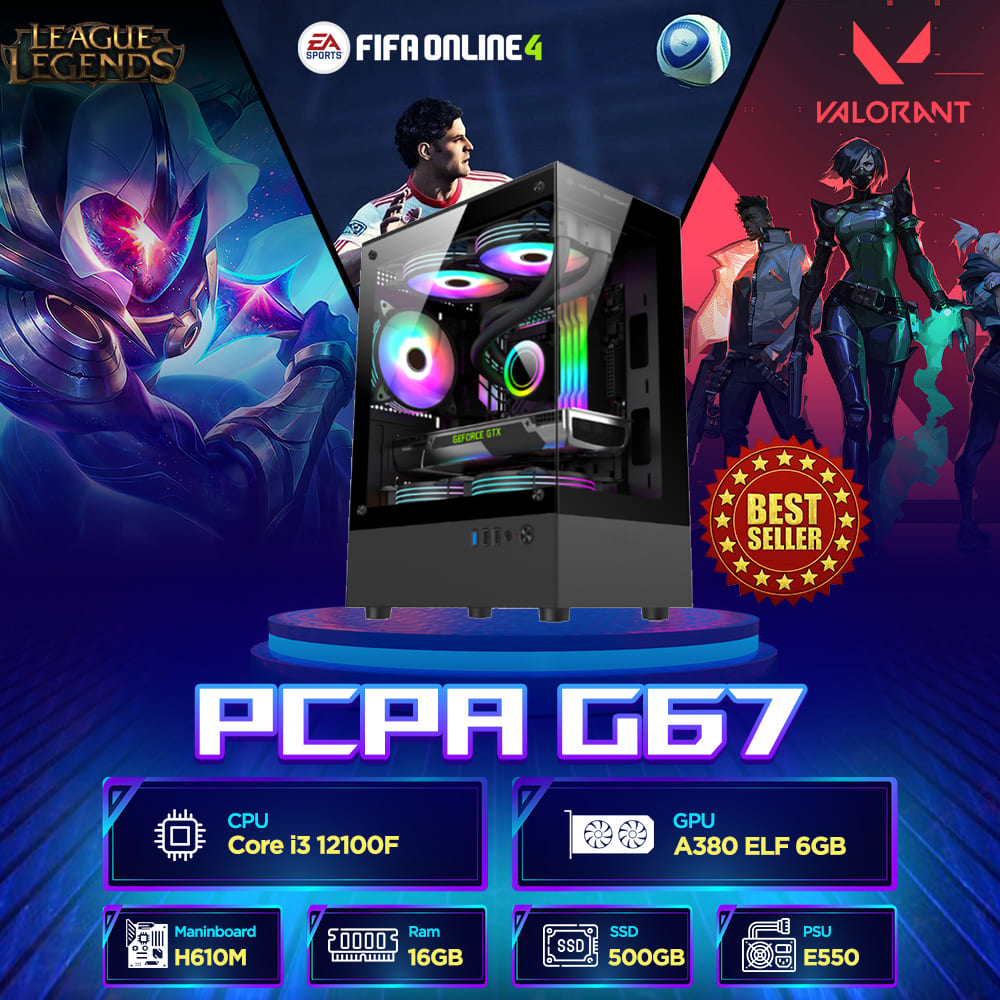Máy tính PCPA G67 (I3 12100F/16GB/A380 ELF 6GB/550W) | Giá Rẻ | Dịch Vụ ...