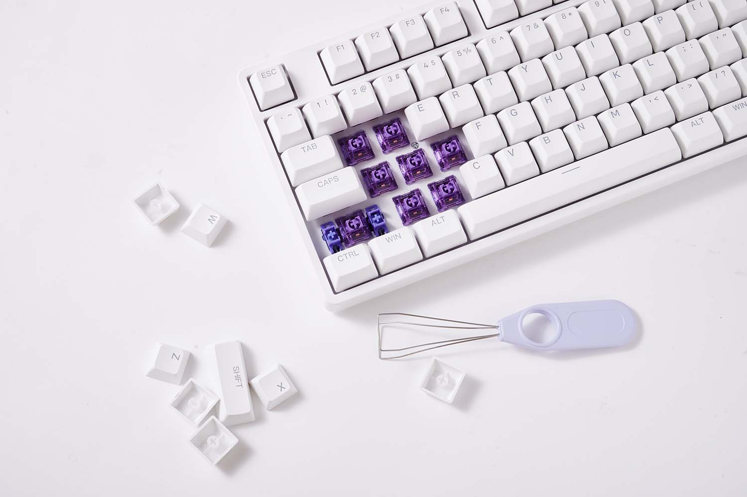 Bàn phím cơ AKKO 5087 RGB ASA White Akko CS Jelly Purple switch