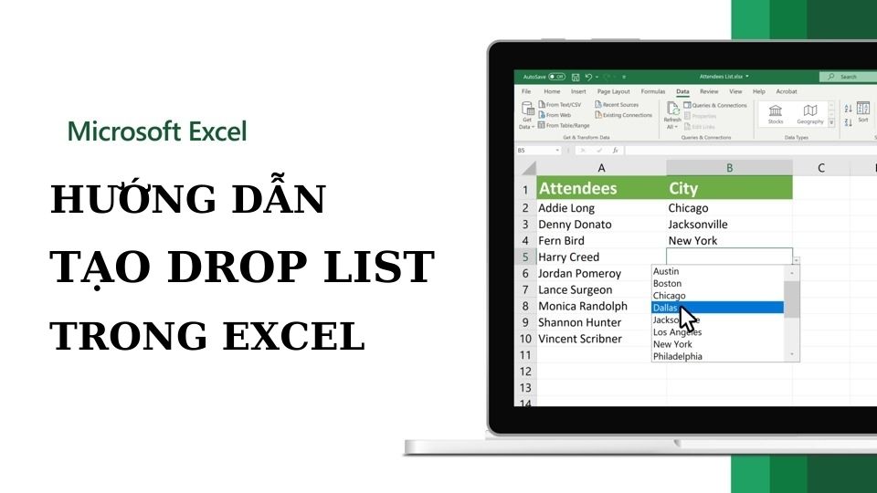 Hướng dẫn tạo Drop List trong Excel 100% thành công