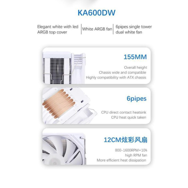 Tản nhiệt khí CPU Sama KA600D White