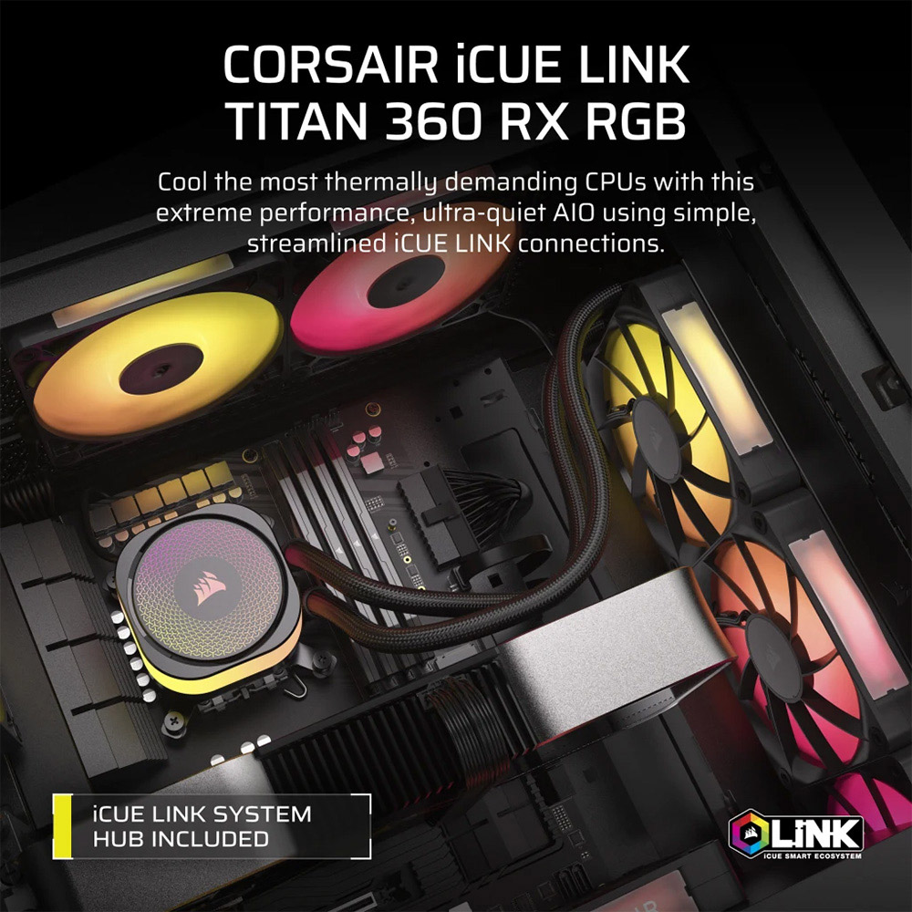 Tản nhiệt nước AIO Corsair iCUE LINK TITAN 360 RX RGB Black CW-9061018 ...